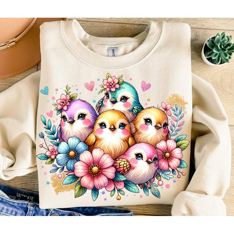 Colorful Birds Svg, Sublimation Design, T-Shirt Svg, Sweatshirt Design ...