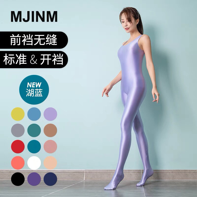 mjinm ถุงน่องยางยืดเงางามสร้างร่างกายเพาะกายจั๊มสูททั้งตัวเสื้อกั๊ก ...