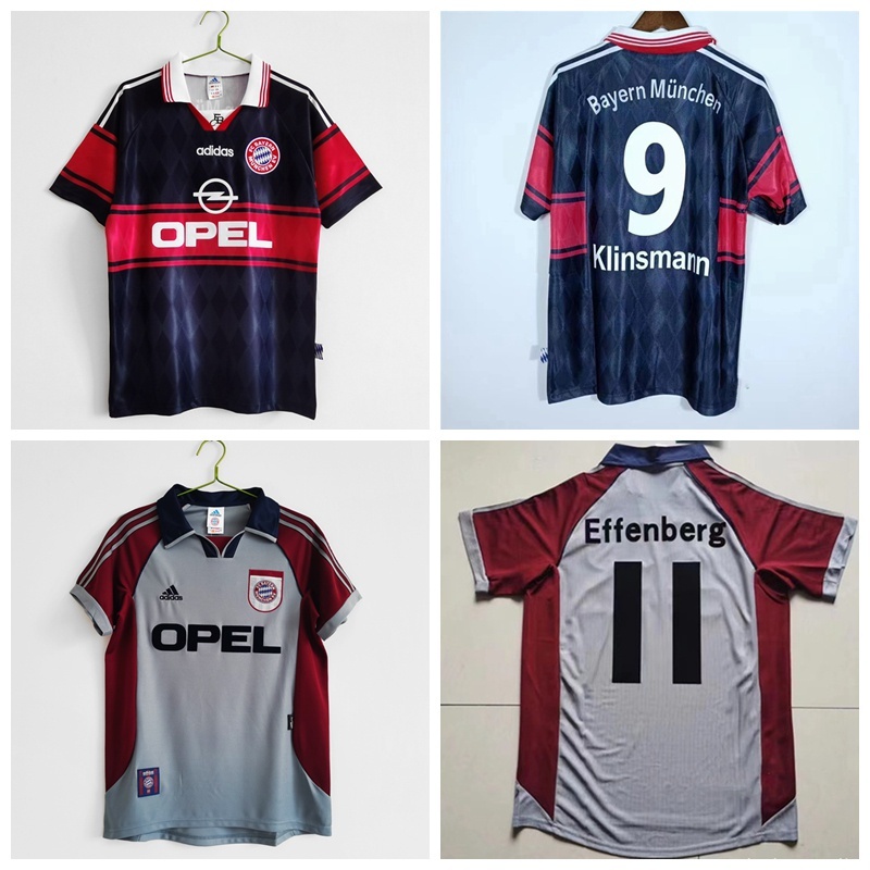 97-98 98-99 FC Bayern Munich Retro Home Away Jersey ฟุตบอล Klinsmann ...