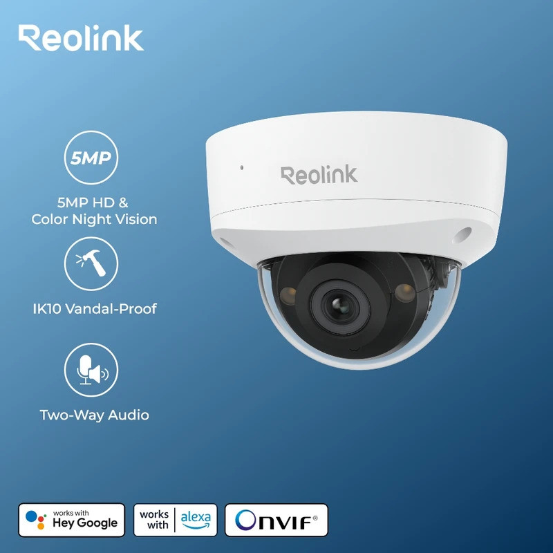 Reolink 5MP IK10 Vandal-Proof PoE กล้องรักษาความปลอดภัย 4K ป้อมปืน ...