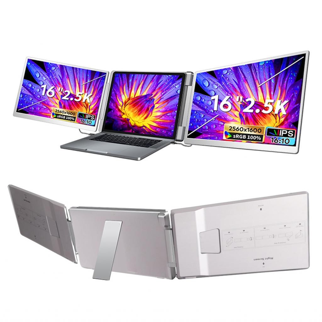 Muswanna-th S5 หน้าจอแล็ปท็อป Extender 16 2.5K IPS Triple Monitor ...
