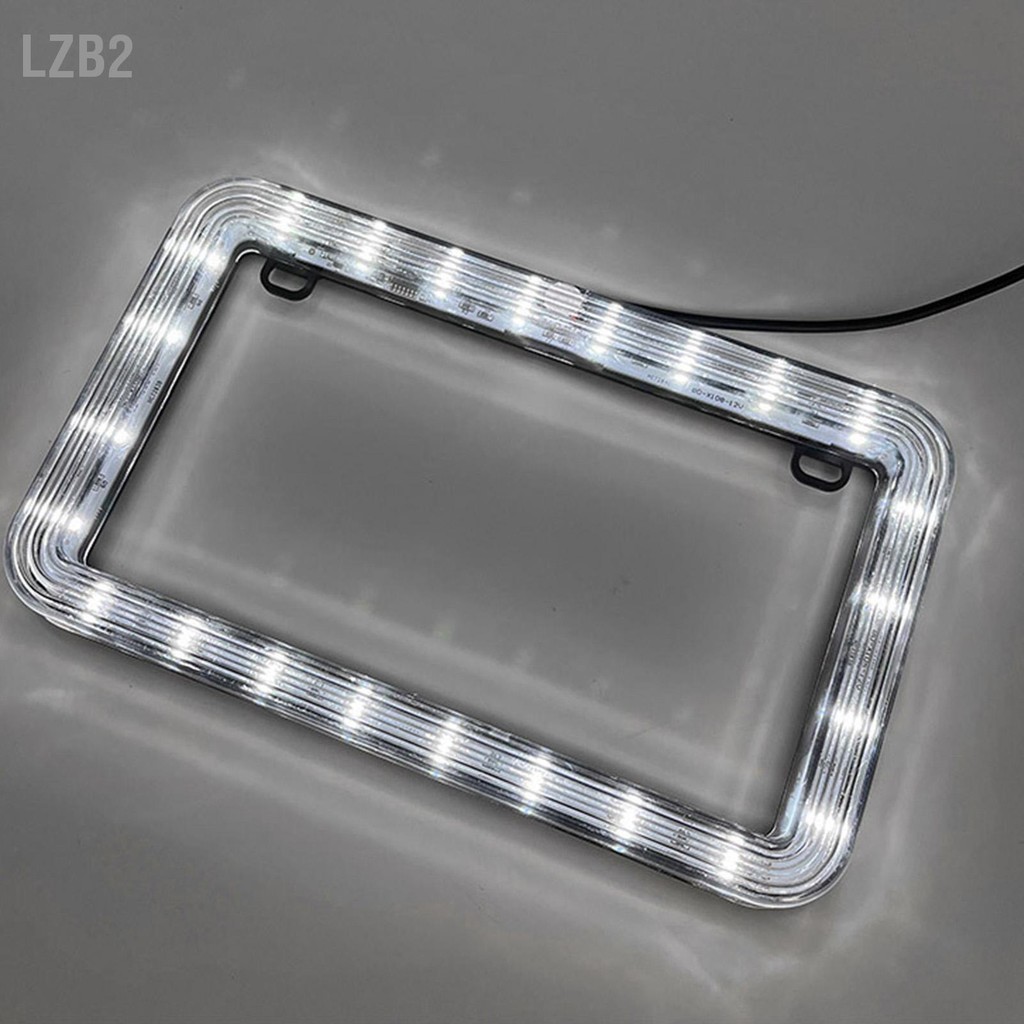 LZB2 กรอบป้ายทะเบียนไฟ LED ยึดแผ่น 6W 12V 31.5x16.5x2cm Universal Fit สำหรับรถยนต์ | Shopee Thailand