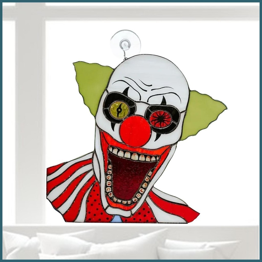 Clown Decor แบนอะคริลิค Stained Glass Clown Wall Art Decor โมเดิร์นงาน ...