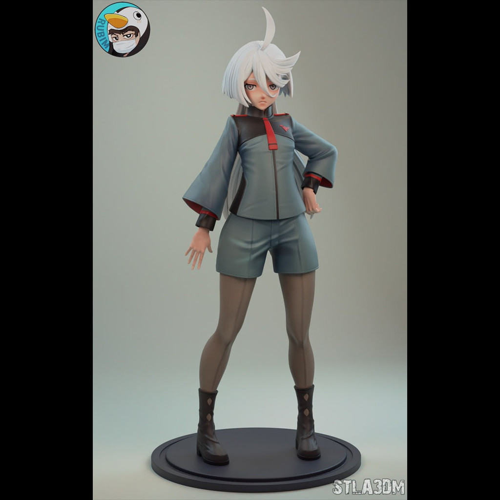 แม่พิมพ์สีขาว Gundam Mioli Nelunbran รองสาวสวยรูป3มิติการพิมพ์อุปกรณ์ ...
