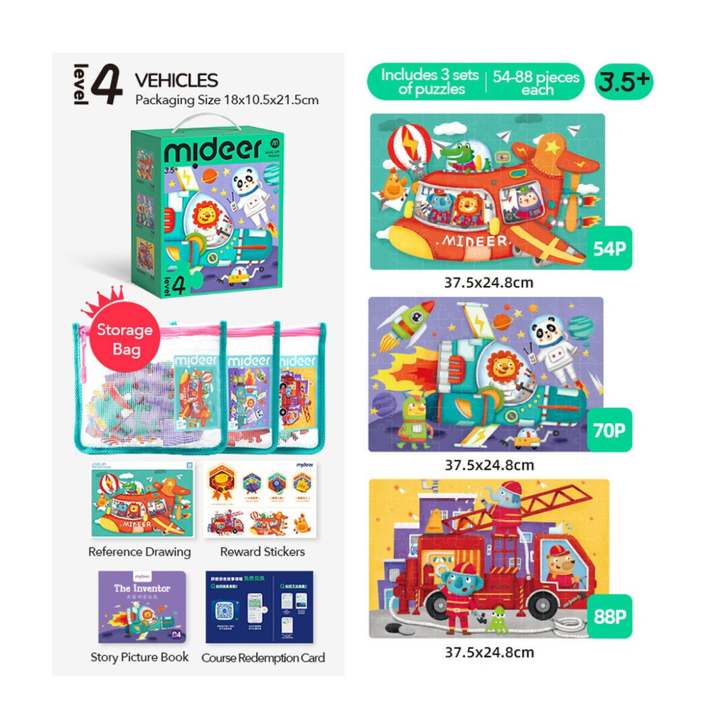 นายอินทร์ Mideer มิเดียร์ Level Up! Puzzle level4 - Transportation | Shopee Thailand