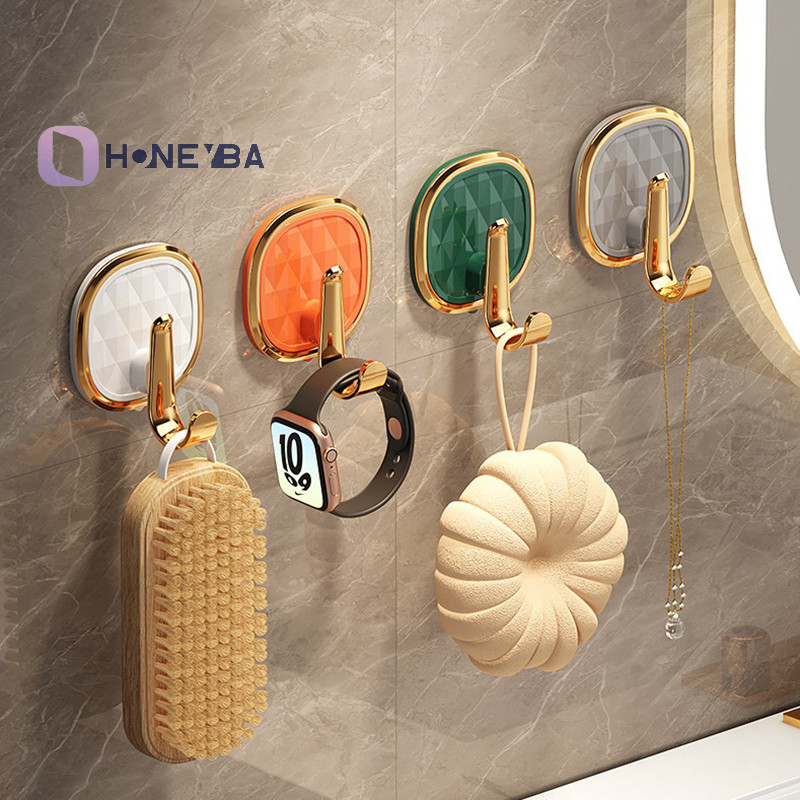 1 ชิ้น Punch-Free Wall Hooks Strong Sticky Coat Hanger Rack เสื้อผ้า ...