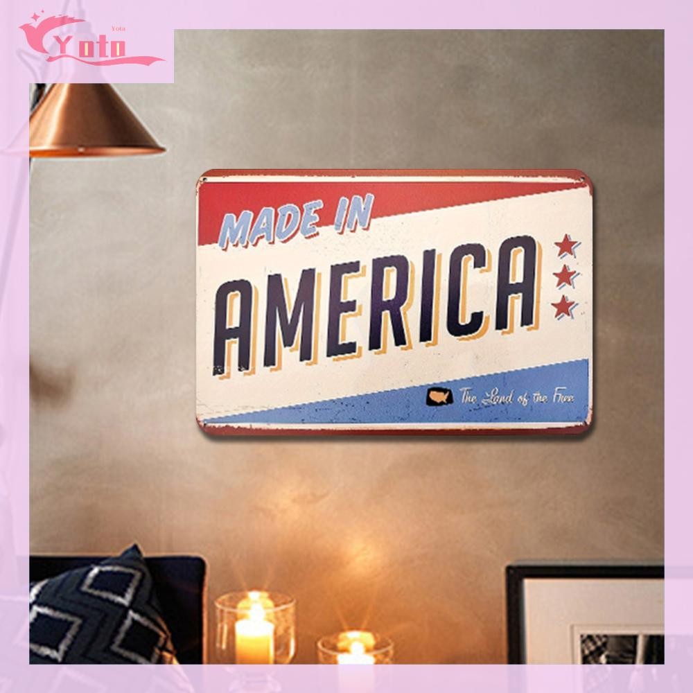 [Yotable.th] Vintage Metal America Tin Sign ภาพวาดเหล็กสี่เหลี่ยม Wall ...