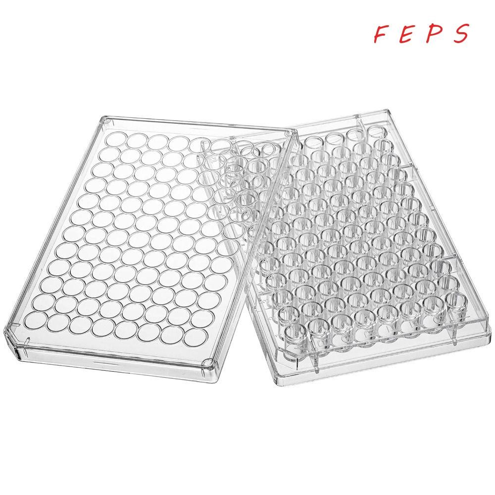 Feps 1/5 ชิ้นแผ่นวัฒนธรรมเนื้อเยื่อ,ด้านล่างแบน 96 เครื่องมือการทดลองที่ดี,พร้อมฝาปิดพลาสติก ...