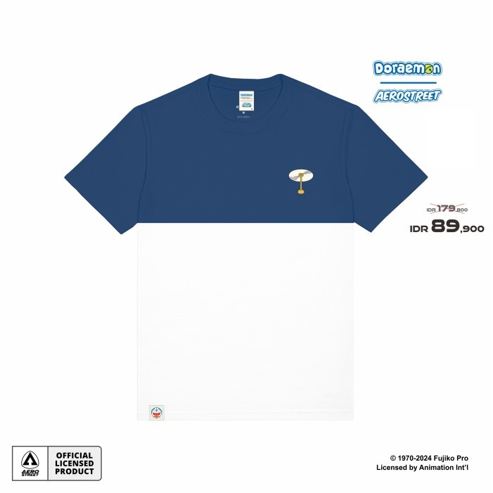 เสื้อยืด Aerostreet Doraemon Propeller Bamboo Half Off White Midnight ...