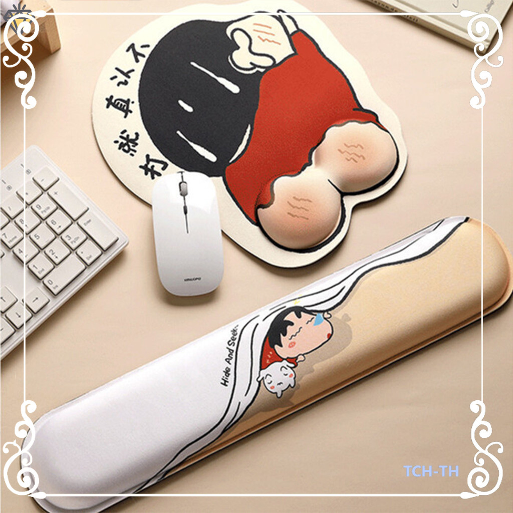 ใหม่ตลก Kawaii แผ่นรองเมาส์ข้อมือก้น 3D คีย์บอร์ดส่วนที่เหลือมือแผ่นรอง ...