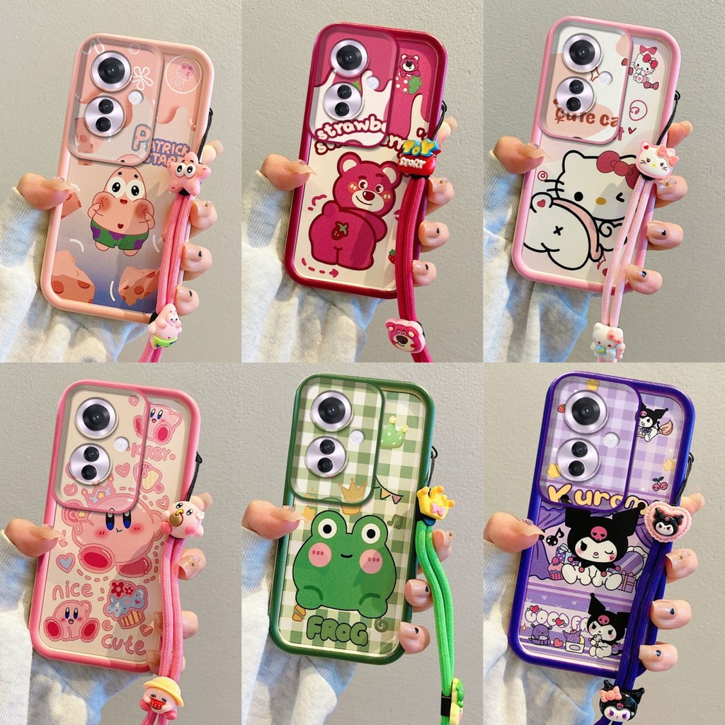 เคส Oppo Reno 11F Pink KT Cat/Fart Strawberry Bear/Cheese Pie Superstar ...