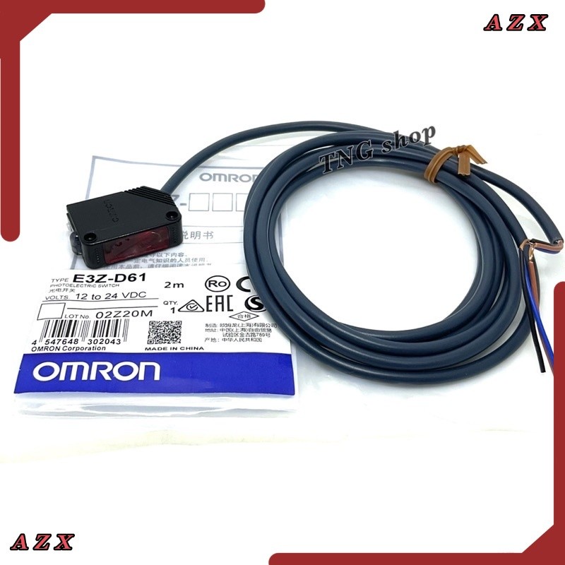 E3Z-D61 sensor เซ็นเซอร์ OMRON เซ็นเซอร์โฟโต้ จับวัตถุ ระยะการจับ 5-10 CM ชนิดNPN-NO พร้อมส่งมือ ...