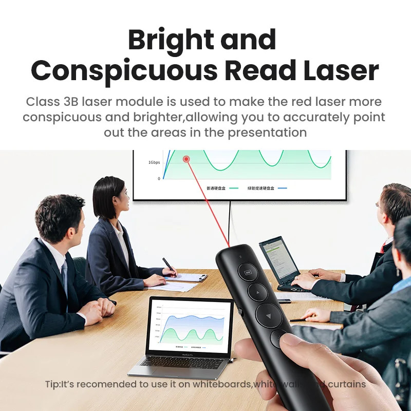 Ugreen Laser Pointer ตัวชี้เลเซอร์มัลติฟังก์ชั่นไร้สาย 2.4G สําหรับการนําเสนอหน้าเปลี่ยนปากกา ...