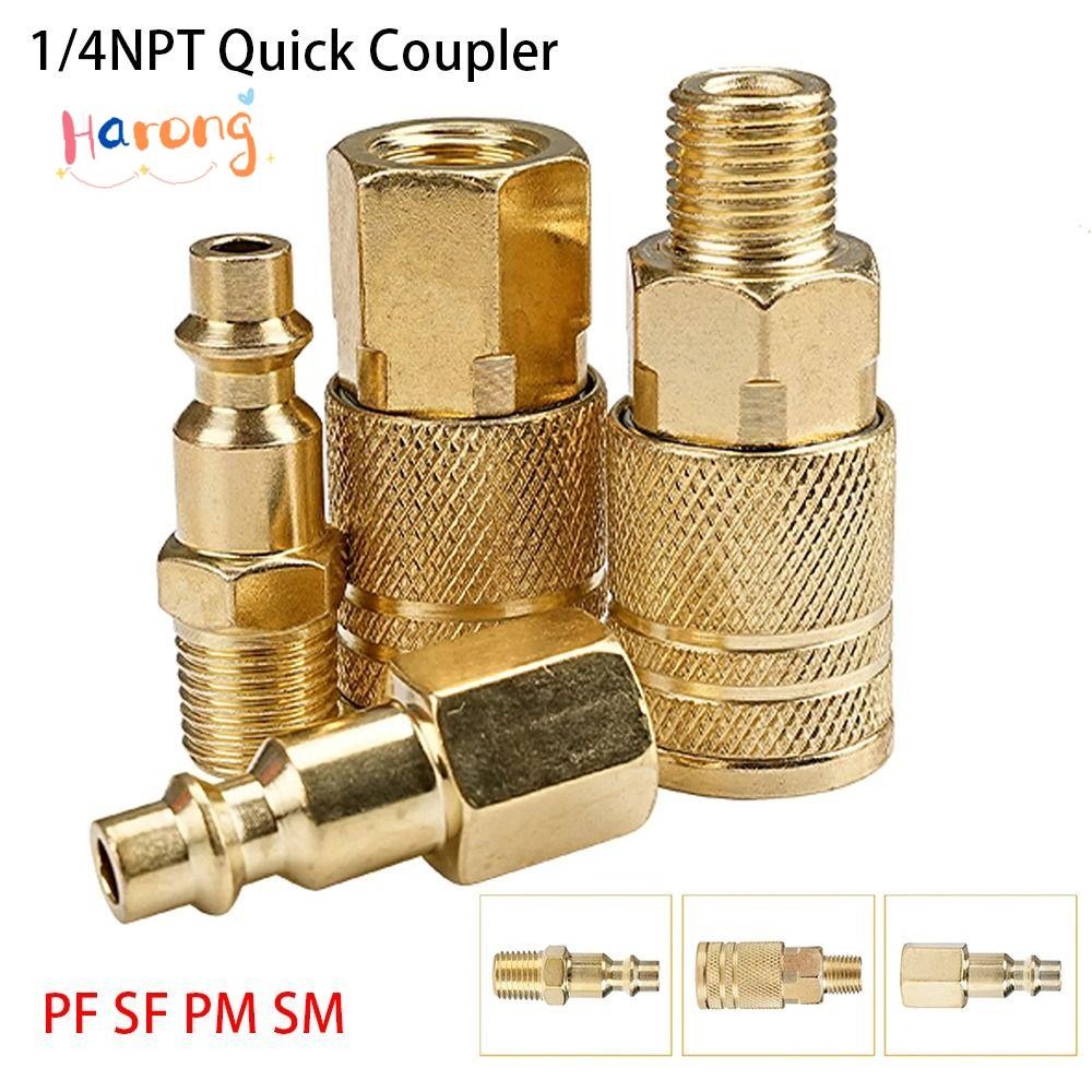 HARONG 1 ชิ้น 1/4 "NPT, Quick Release Compressor Connector เครื่องมือ ...