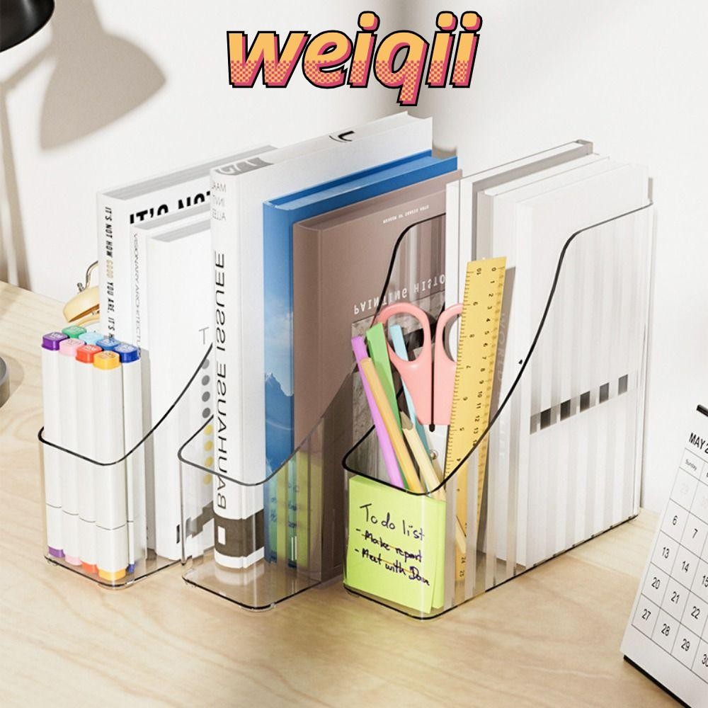 WEIQII ชั้นวางนิตยสารแนวตั้ง, PET Single Slot A4 Storage Filing Box, ทน ...