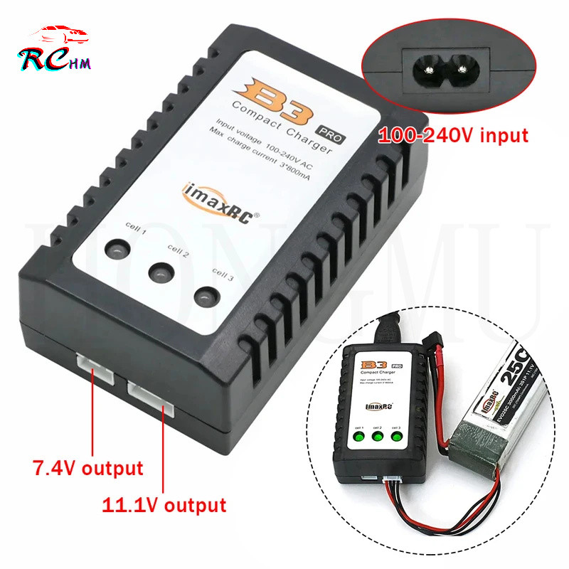 IMax B3 Pro Balancer Charger EU/US ปลั๊ก 10W 2s 3s Lipo แบตเตอรี่ 7.4V ...