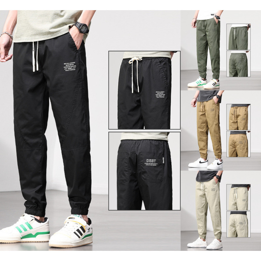 FASHION.61 กางเกงขายาวผู้ชาย แฟชั่น กางเกงเอวยางยืด ขาจ้ำ ทรงสวยมี ...