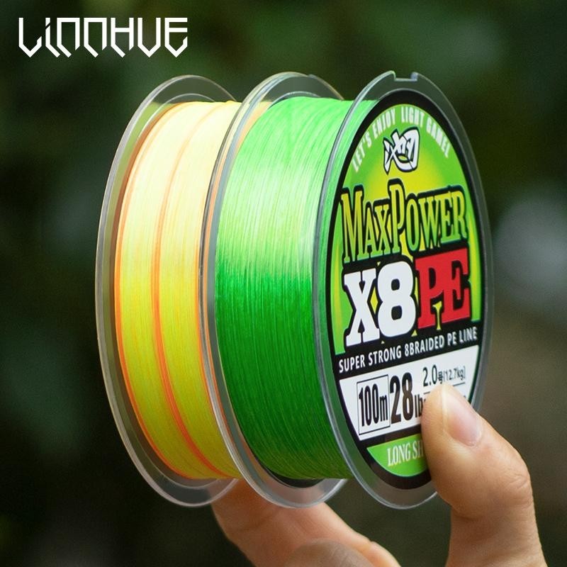 Linnhue 100 M Multifilament สายตกปลาถัก 0.6 #-6.0 # Strong 8 Strands ...