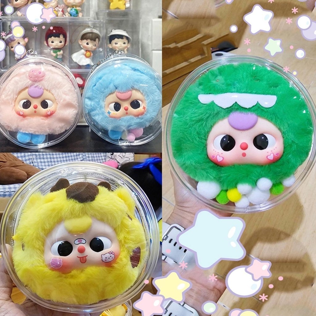 Baby Three Kimmon Labubu 14 ซม./18 ซม.ตุ๊กตา PVC Organizer กล่องมัลติฟั ...