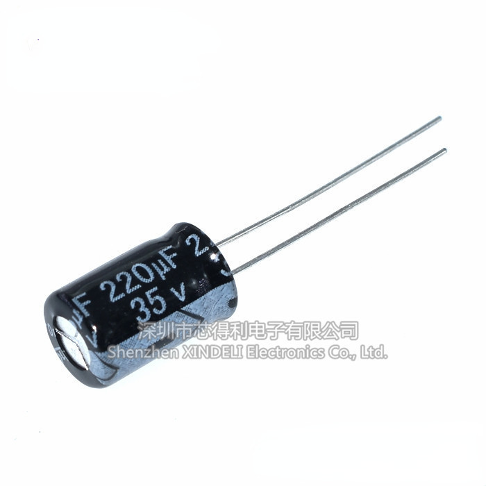 35v220uf 8 * 12mm Electrolytic Capacitor ยี่ห้อใหม่ 220UF/35V In-Line ...