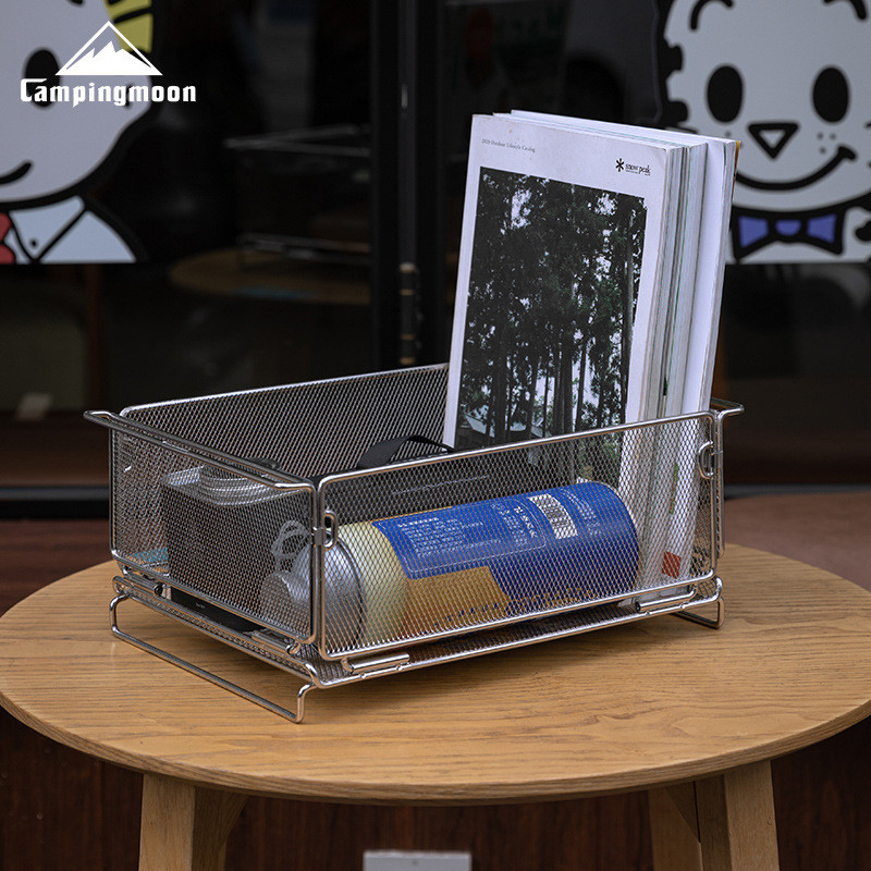 Campingmoon CK-24SS โต๊ะ Igt กลางแจ้งหนึ่งหน่วยรวมตะกร้ากรองน้ำมัลติฟังก์ชั่นสแตนเลสตั้งแคมป์ ...