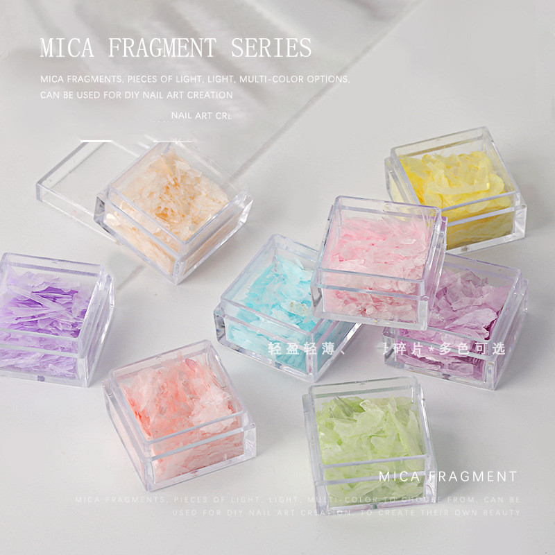 Mica ชิ้นอุปกรณ์แต่งเล็บไฮไลท์ไม่สม่ําเสมอ Mica Fragments โปร่งใสเปลือก ...