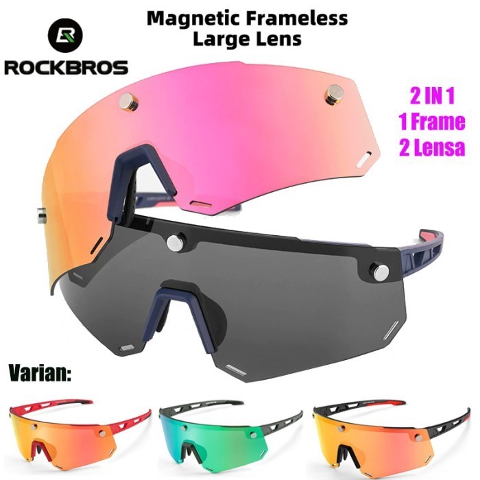 Rockbros แว่นตาจักรยาน 2 in 1 Polarized Magnetic Polaris VST แว่นกันแดด ...