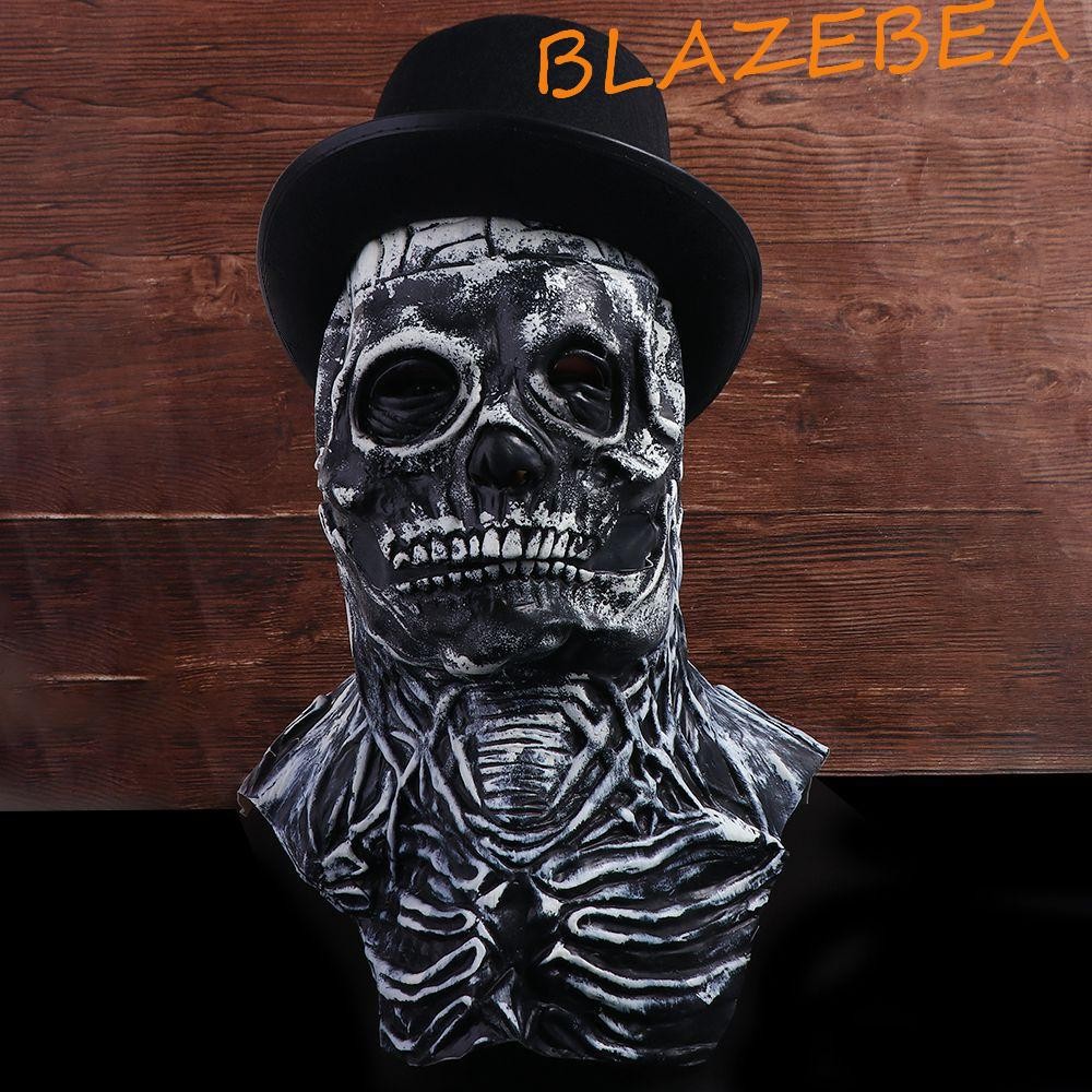 Blazebea ฮาโลวีนโครงกระดูก Prop, 3D ที่สมจริงโครงกระดูกหน้ากากน่ากลัว, สยองขวัญสมองดอกไม้ Latex ...