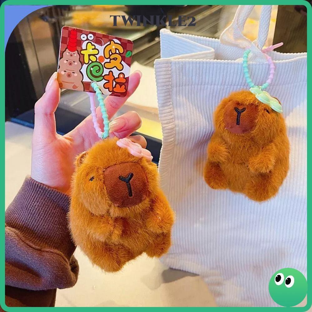 Twinkle Capybara Plushie พวงกุญแจตุ๊กตา, Creative ประณีต Capybara จี้ตุ๊กตา, การ์ตูนน่ารักสาวจี้ ...