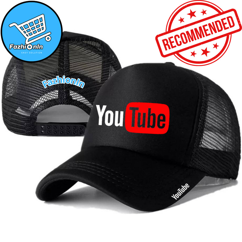 Fazhiionin YOUTUBE Trucker Hat - YOUTUBE Logo Distro Hat - Premium ...
