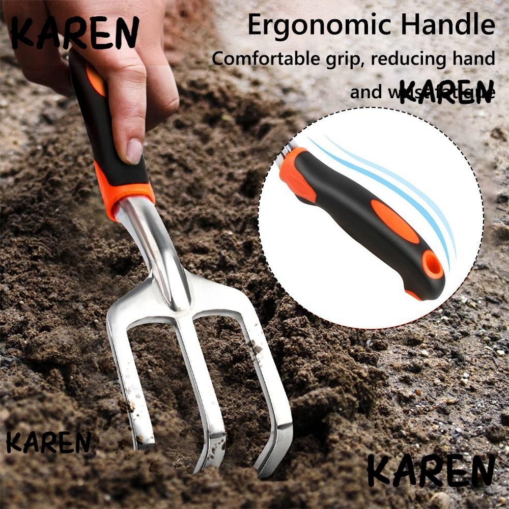 Karen คราดมือสวนเครื่องมือ, Heavy Duty Ergonomic Handle Hand ...
