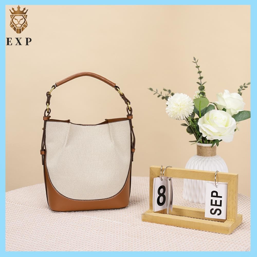 [explosion1.th] Women PU Bucket Bag Single Shoulder Bag กระเป๋าสะพายข้างมีสไตล์สําหรับเดินทาง ...