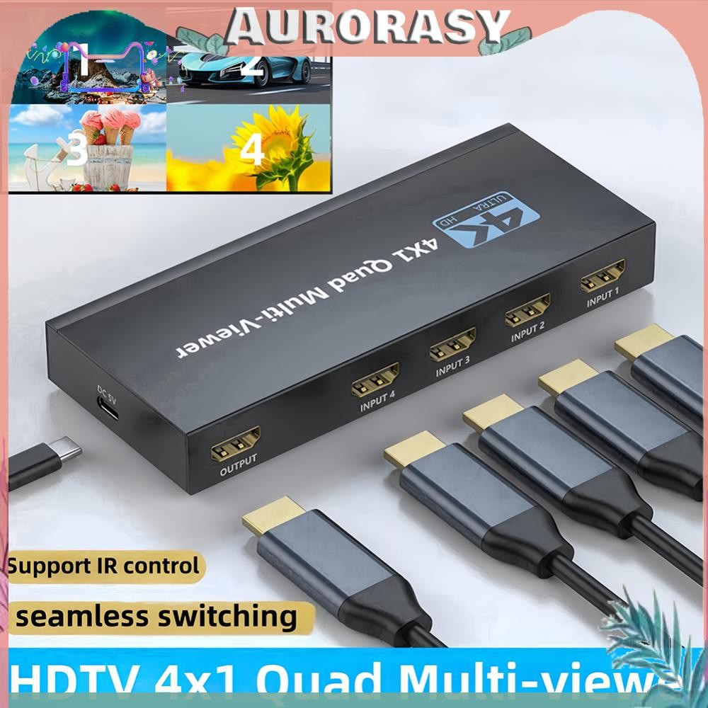 4K HDMI-เข้ากันได้กับ Multiviewer Quad Multi Viewer 4 in 1 Out HDMI ...