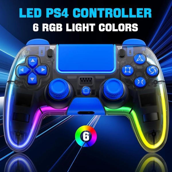 จอยเกม จอยเกมส์ P PS4 Gamepad Dual Hall จอยสติ๊ก P4 บลูทูธไร้สาย RGB ...