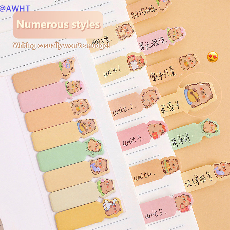 Awht 120 ชิ้น Capybara Sticky Index Tab Kapibala Panda Memoranda สมุด ...