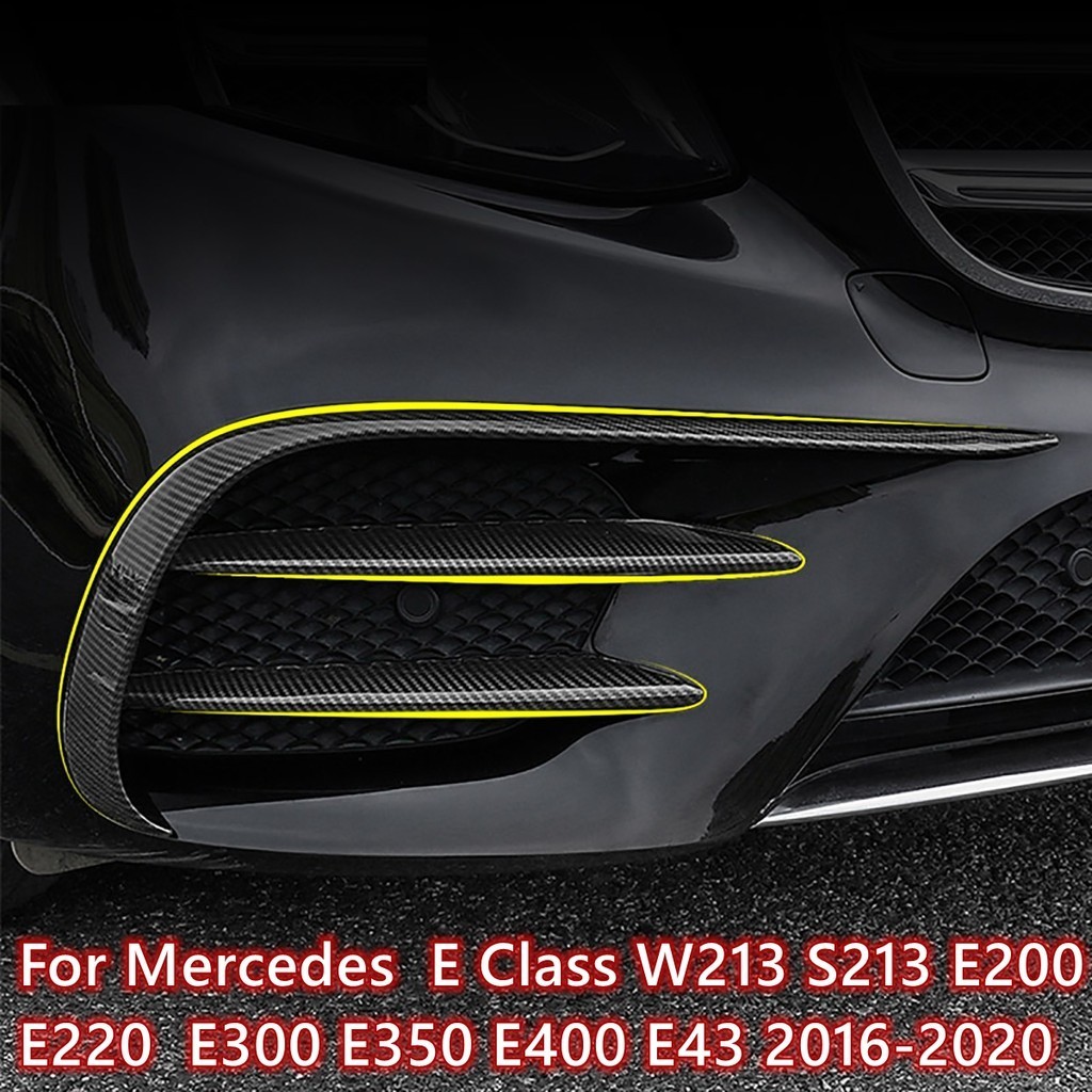 กันชนหน้า Trim Splitter Canards Air Vent Fin สําหรับ Mercedes E Class W213 S213 E200 E220 E300 ...