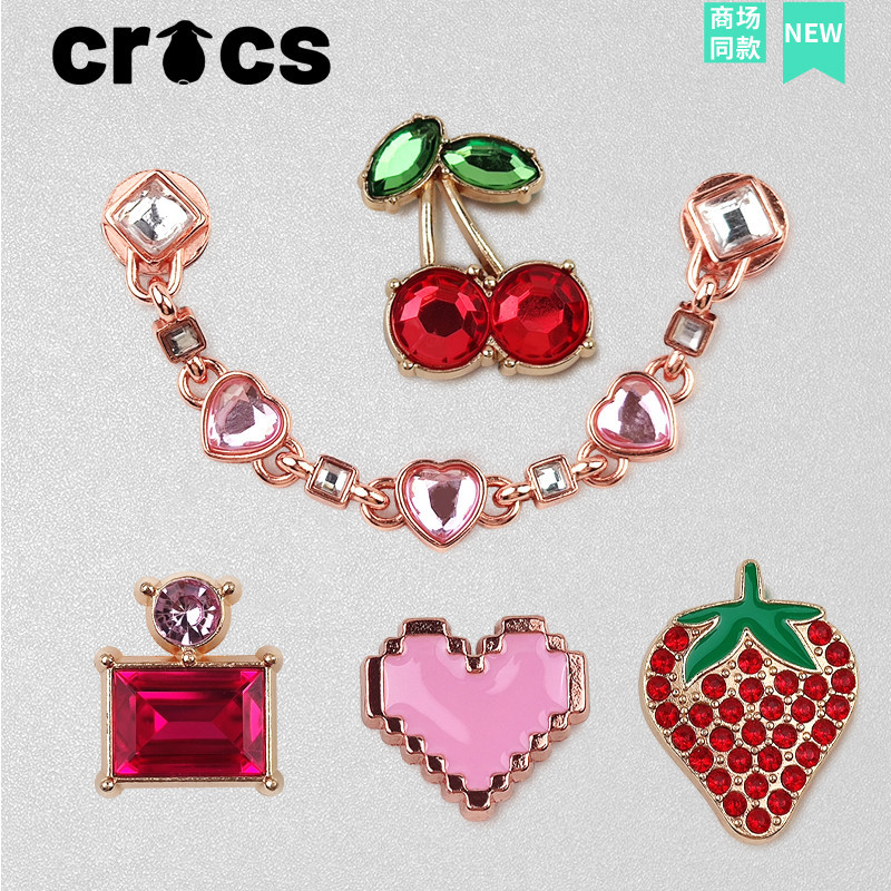 5pcs\set Crocs Jibbitz Chram Metal Love Diamond Chain DIY อุปกรณ์ตกแต่ง ...