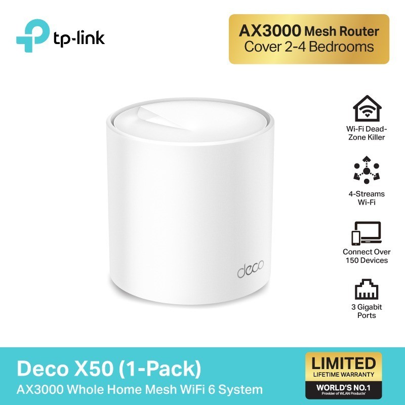 TP-Link Deco X50 AX3000 Whole Home Mesh WiFi 6 System ใน 1 กล่องมี 1, 2 ...