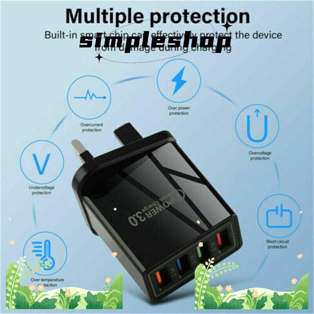 Simple Fast Quick Charger Travel USB Transformer 4 พอร์ตแหล่งจ่ายไฟ ...