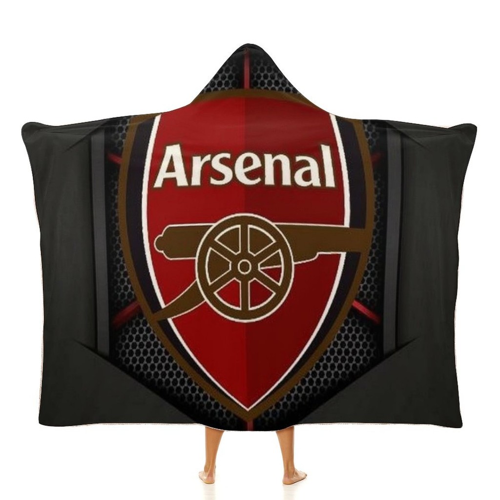 Arsenal 50*60 นิ้วผ้าห่มสวมใส่ Hoodie โยนผ้าห่ม Hooded Cloak Flannel ขน ...