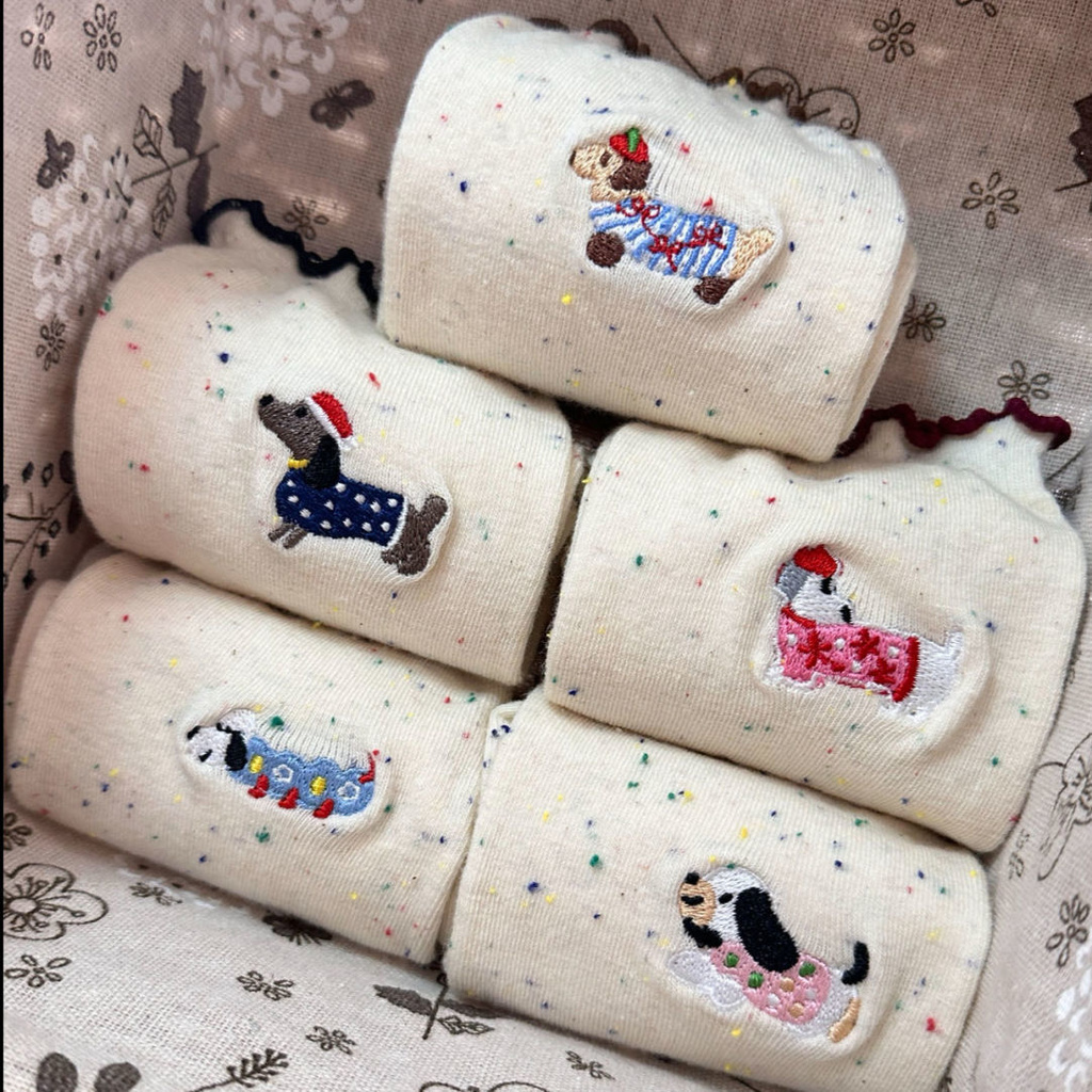 Dachshund การ์ตูนญี่ปุ่น All-Match Lace Mid-Tube ins น่ารัก Original Design Idea Yarn Pile ถุง ...