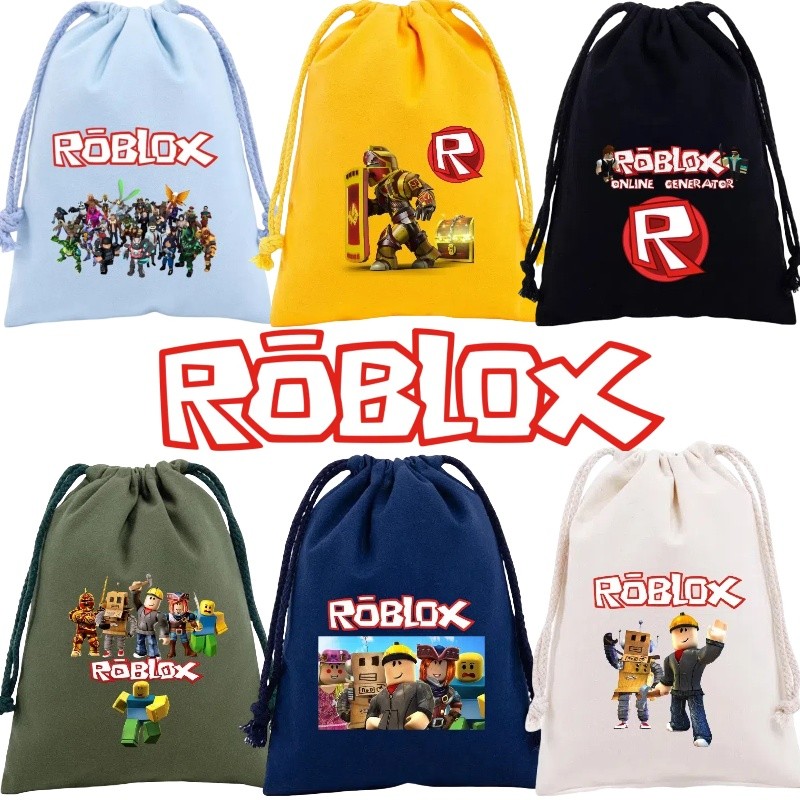 Roblox Series Bundle Pocket การ์ตูนน่ารักพิมพ์ Drawstring Bag ถุง ...