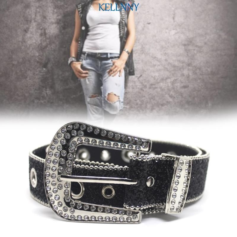 Kelln Casual Rhinestone เข็มขัดผู้ใหญ่เลื่อมเข็มขัดเอว Western Cowgirl ...