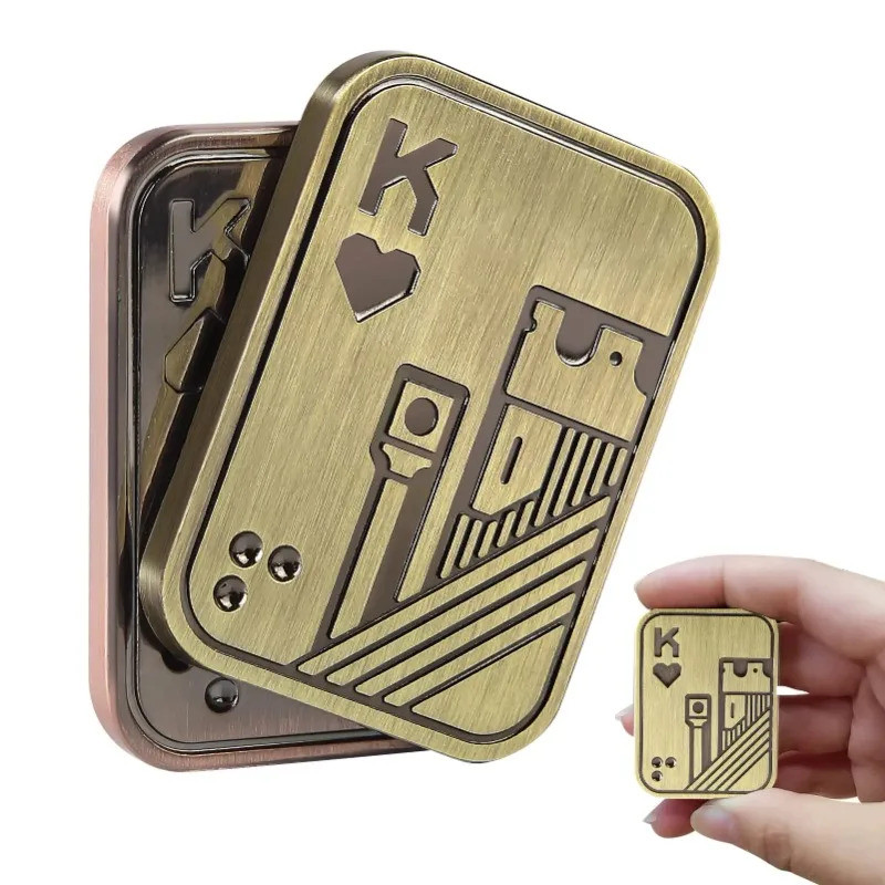 Magnetic Metal Fidget Toys - Metal Poker Push Card Fidget Slider Stress ...