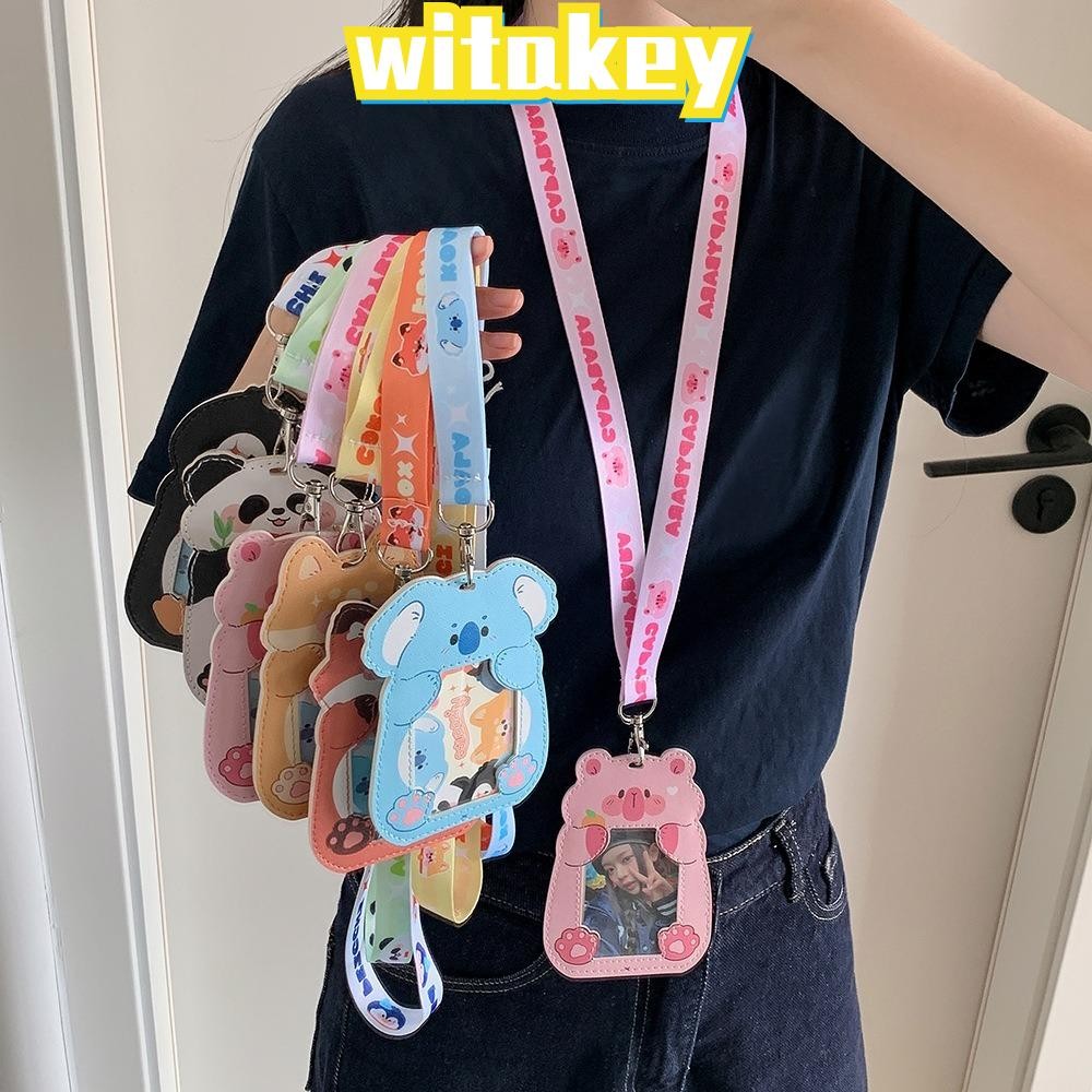 WITAKEY บัตรรถบัสเด็ก ดีไซน์น่ารัก การ์ตูนสัตว์ หนังPU มีสายคล้องและกันน้ำ | Shopee Thailand