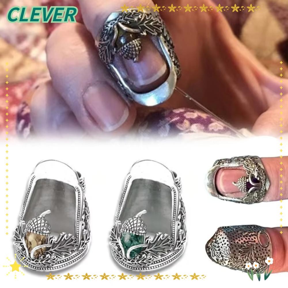 CLEVER เปิดเล็บ Acorn Thimble, โลหะปรับ Retro เย็บ Thimble, คุณภาพสูง ...