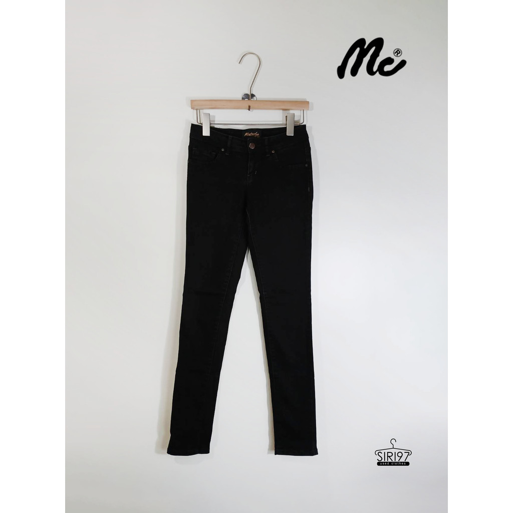 กางเกงขายาว ทรงสกินนี่ Mc lady สีดำ ผ้ายืด สภาพ85% | Shopee Thailand