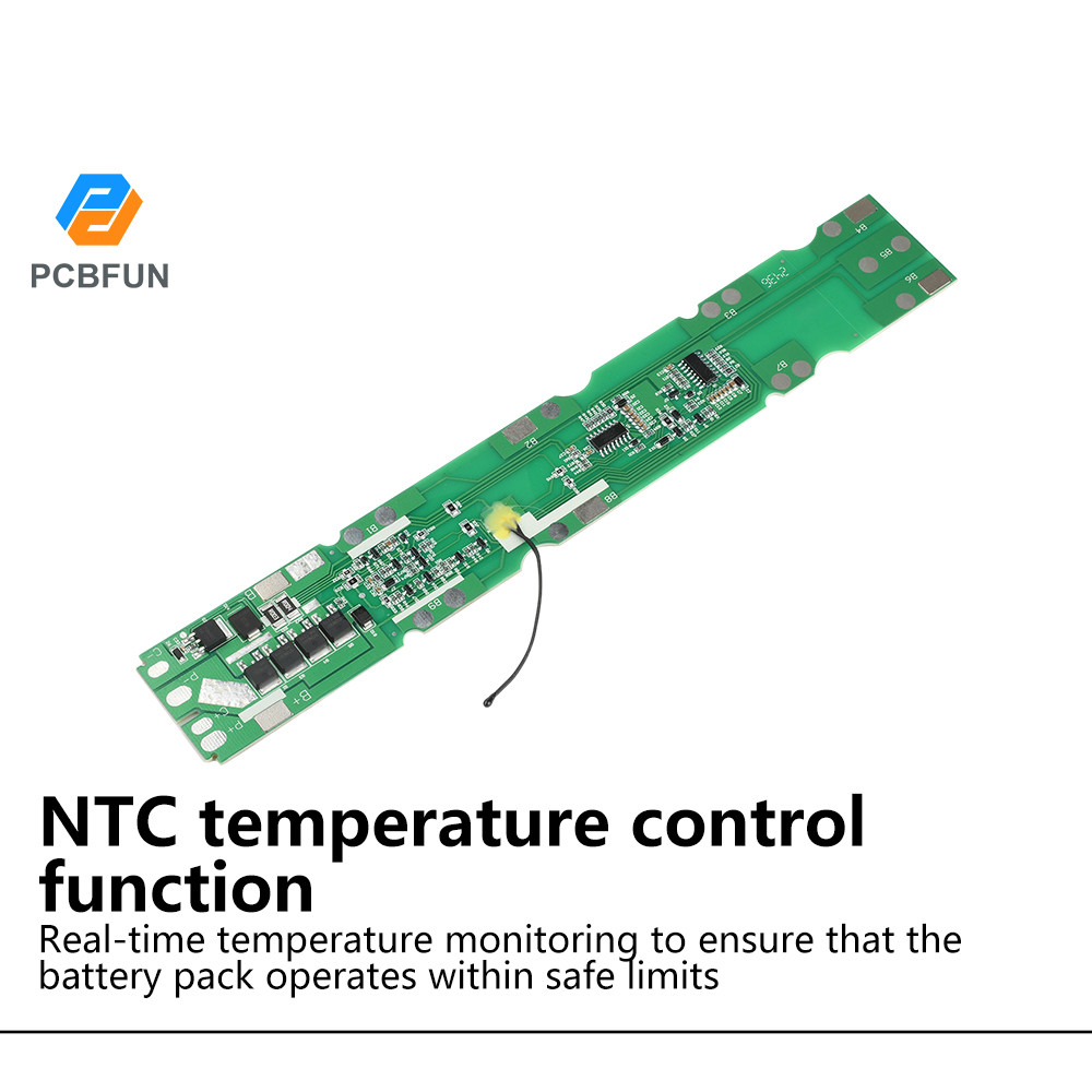 Pcbfun 10S 36V 15A แบตเตอรี่ลิเธียมป้องกันบอร์ดอุณหภูมิ NTC สําหรับ 18650 แบตเตอรี่แพ็ค BMS ...