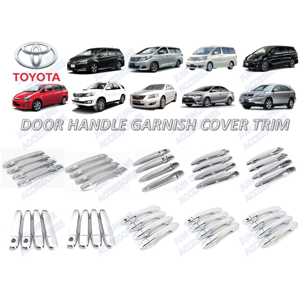 มือจับประตูโครเมี่ยม Toyota ฝาครอบ Garnish Vios Harrier Alphard ...