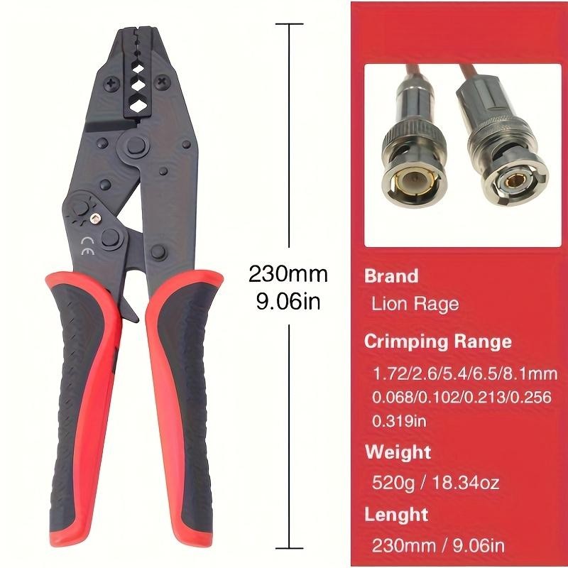 LY05H คีมย้ำสายแบบฟันหกเหลี่ยมพร้อมตัวล็อกสำหรับขั้วสายโคแอกเซียล BNC ...